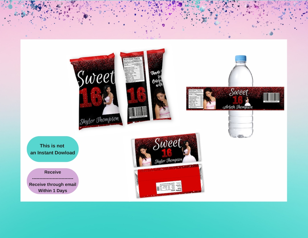Sweet 16 BUNDLE Treat-sweet 16 Chip Bag-sweet 16 Wrappers - Sweet 16 ...