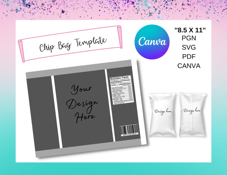 Chip Bag Template Chip Bag Label Chip Bag Svg Chip Bag Pgn - Etsy