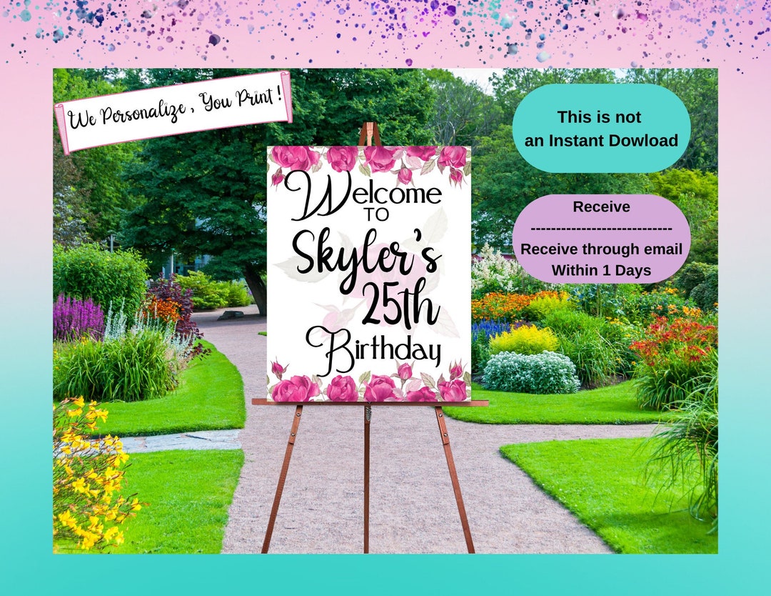 Birthday Welcome Sign Template-printable Birthday Welcome Sign ...