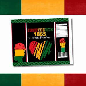 Juneteenth Chip Bag - Juneteenth Template - Juneteenth Party Favors ...