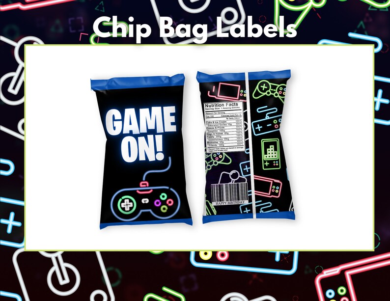 Video Games Chip Bag Gamer Chip Bag Gamers Favors Gamers - Etsy