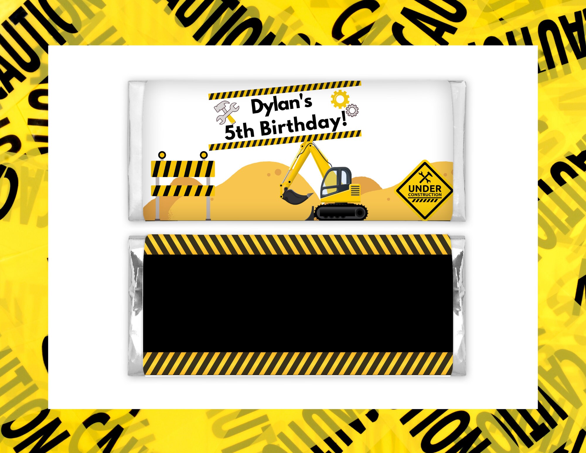 Construction Candy Bar | Construction Labels | Construction Birthday ...