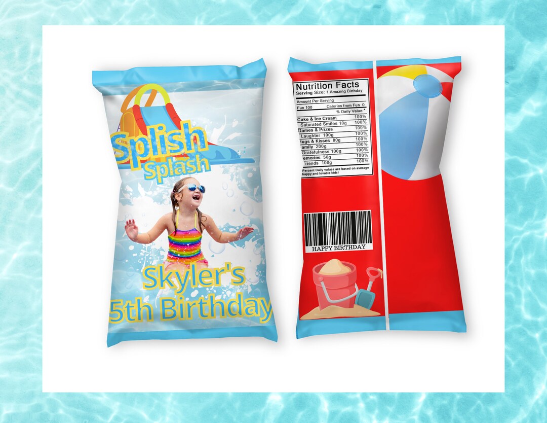 Pool Party Chip Bag - Waterpark Party -waterpark Favors-summer Chip Bag ...