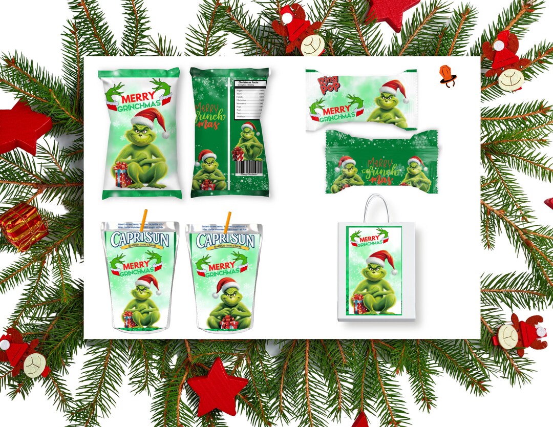 Christmas Treats Bundle Labels -christmas Bag -christmas Favor -grinch ...