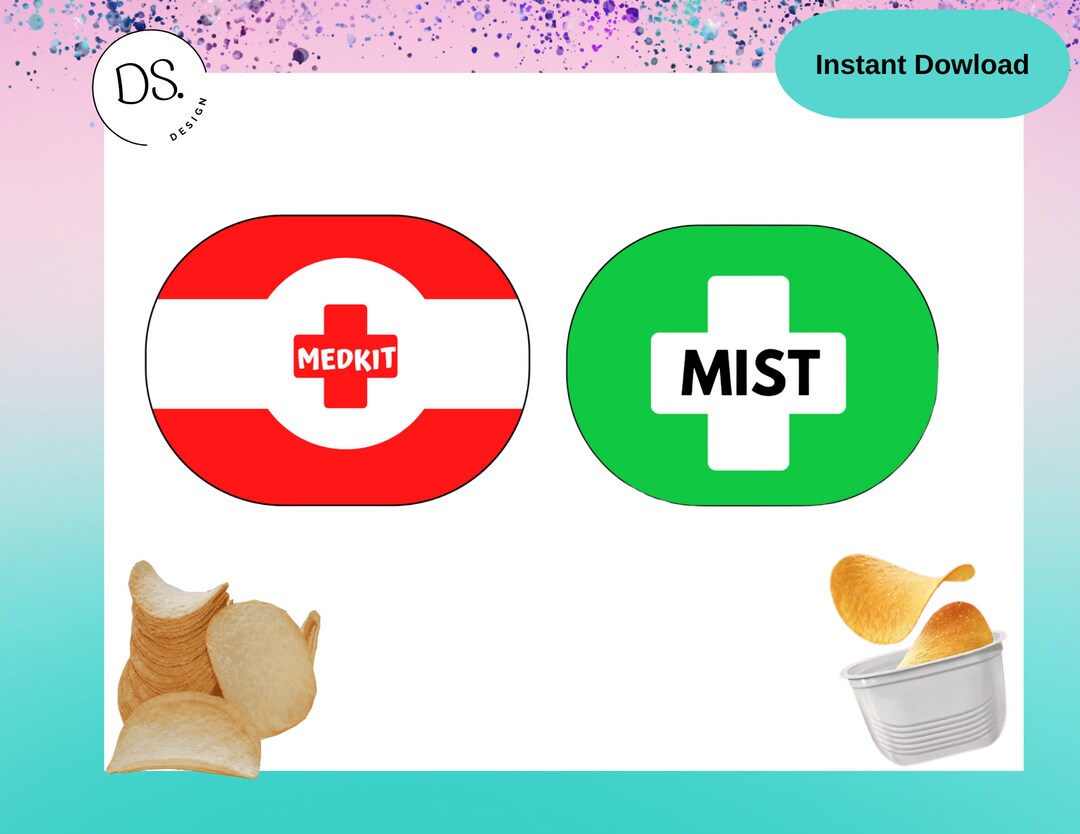 Medkit Mist Bundle Labels Chip Snack 0.67oz -printable Labels INSTANT ...