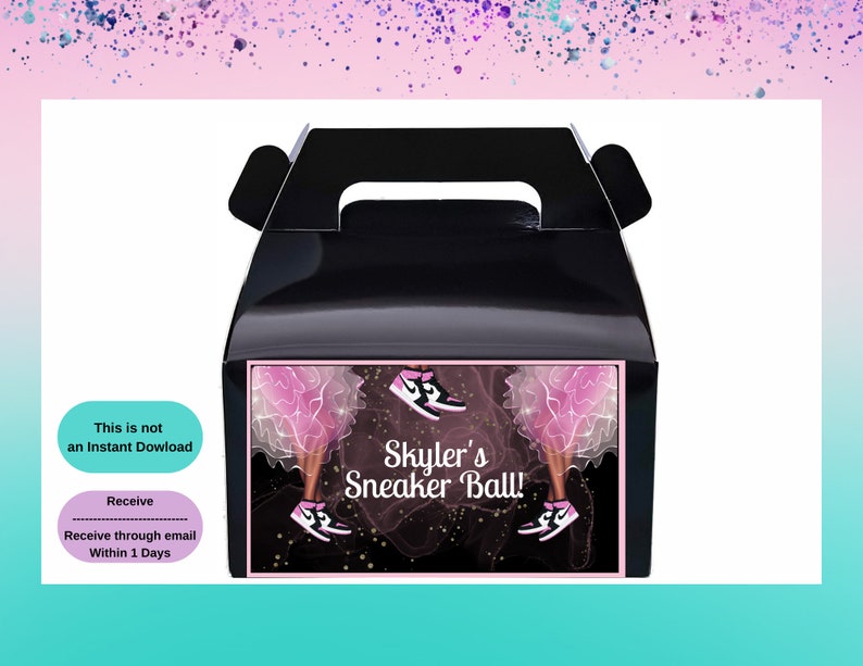 Sneaker Ball Gable Box Labels Printable Templates Birthday - Etsy