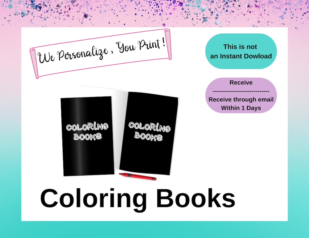 Personalized Kids Color Books ,custom Coloring Books , Party Custom ...