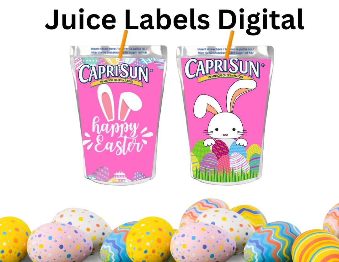 Easter Juice Pouch Labels - Easter Template - Easter Party Favors ...