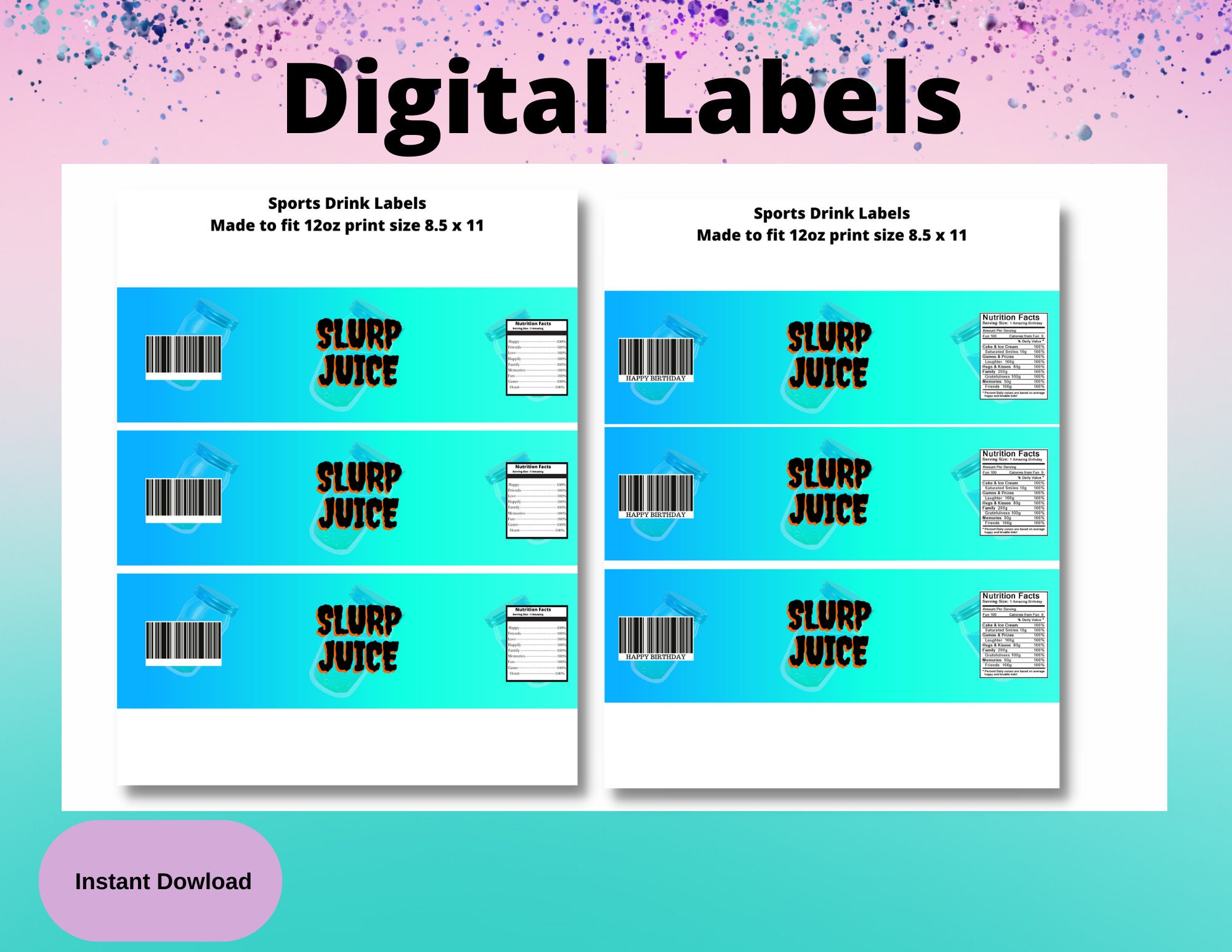 Gamer Slap Juice Labels printable Labels INSTANT DOWNLOAD - Etsy UK