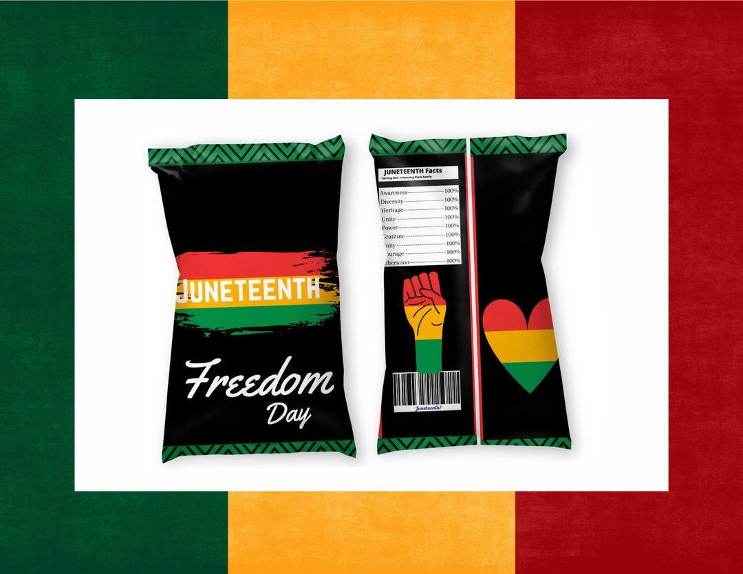 Juneteenth Chip Bag - Juneteenth Template - Juneteenth Party Favors ...