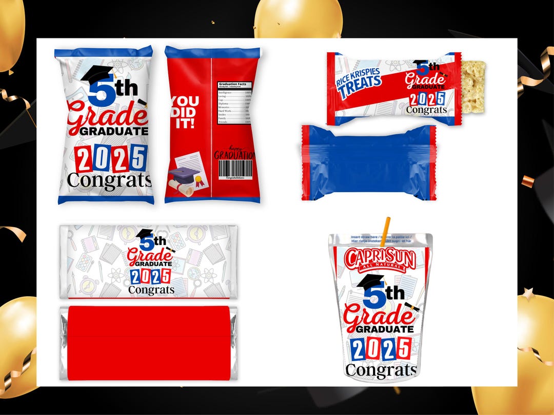 5th Grade Graduate Bundle Treat | Graduation Chip Bag | Graduation Red ...