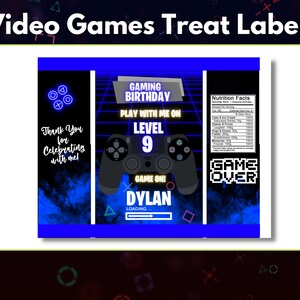 Video Games Bundle Treat - Gamer Chip Bag - Gamers Favors - Gamers ...
