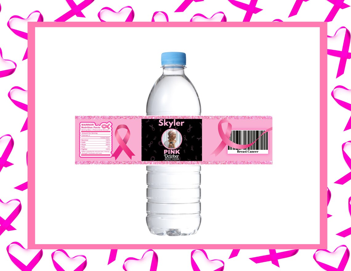 Breast Cancer Awareness Water Labels - Breast Cancer Bottler Labels ...