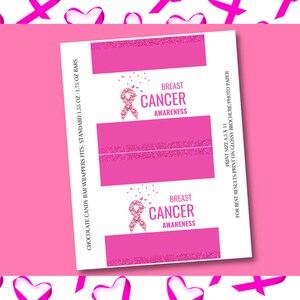 Breast Cancer Awareness Chocolate Bar 1.55oz- Breast Cancer Candybar - Cancer Awareness- Pink ...