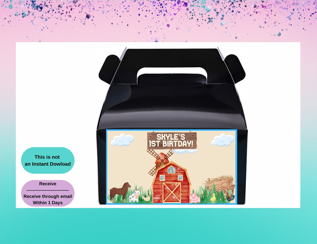Farm Animals Gable Box - Farm Template - Farm Party Favors - Farm Party ...