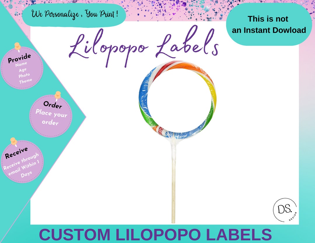 Custom Lolipop Labels , Custom Party Favors, Custom Birthday Labels ...