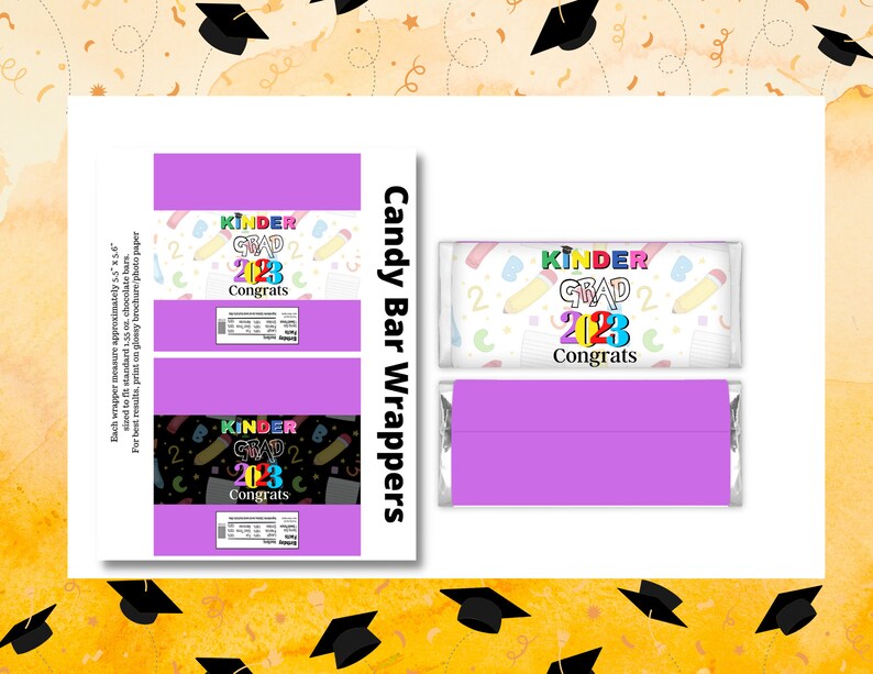 Kinder Wrappers Printable Templates Graduation Candy Bar - Etsy