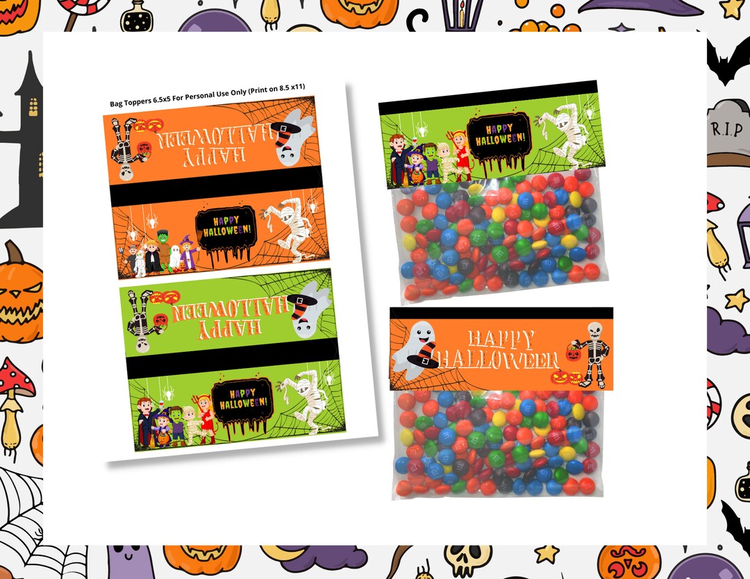 Happy Halloween Bag Topper -party Favor Ghost Treat - Topper Halloween ...