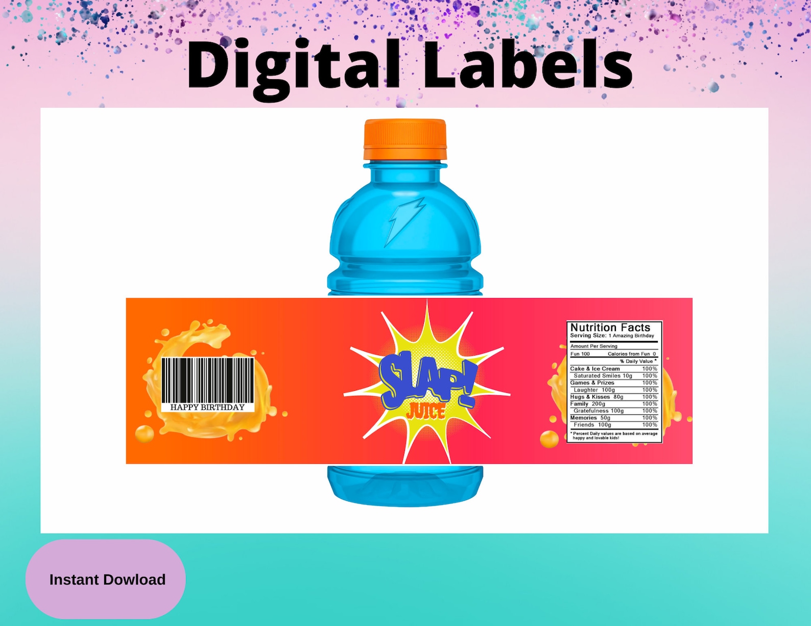 Gamer Slap Juice Labels printable Labels INSTANT DOWNLOAD gamer ...