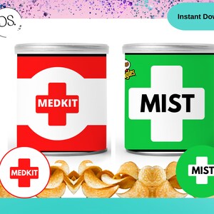 Gamer Mist Med Kit 1.3 Oz Chip ,labels INSTANT DOWNLOAD Video Game ...