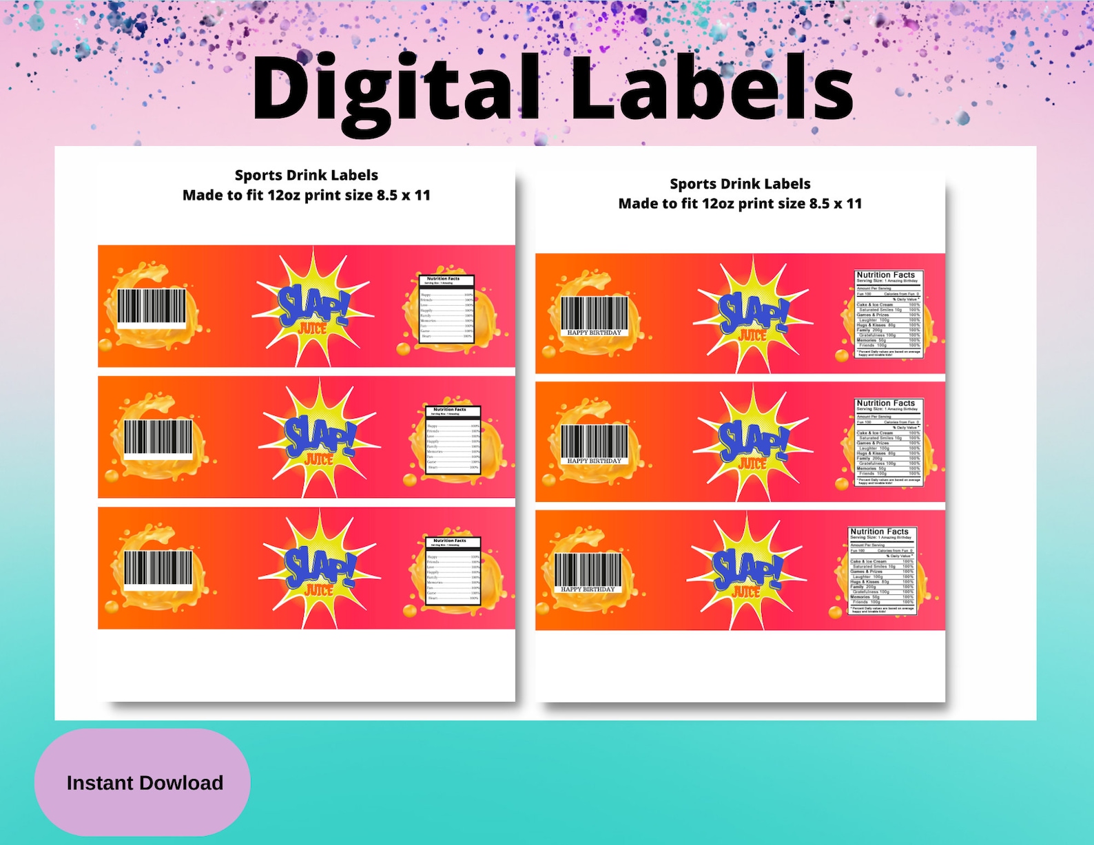 Gamer Slap Juice Labels printable Labels INSTANT DOWNLOAD gamer ...