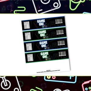 Video Games Water Bottler Labels Gamer Gamers Favors Gamers Party video ...