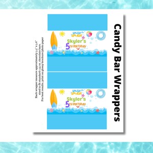Pool Party Bundle Treat-waterpark Party -waterpark Favors-summer Wrappers - Favor Swimming ...