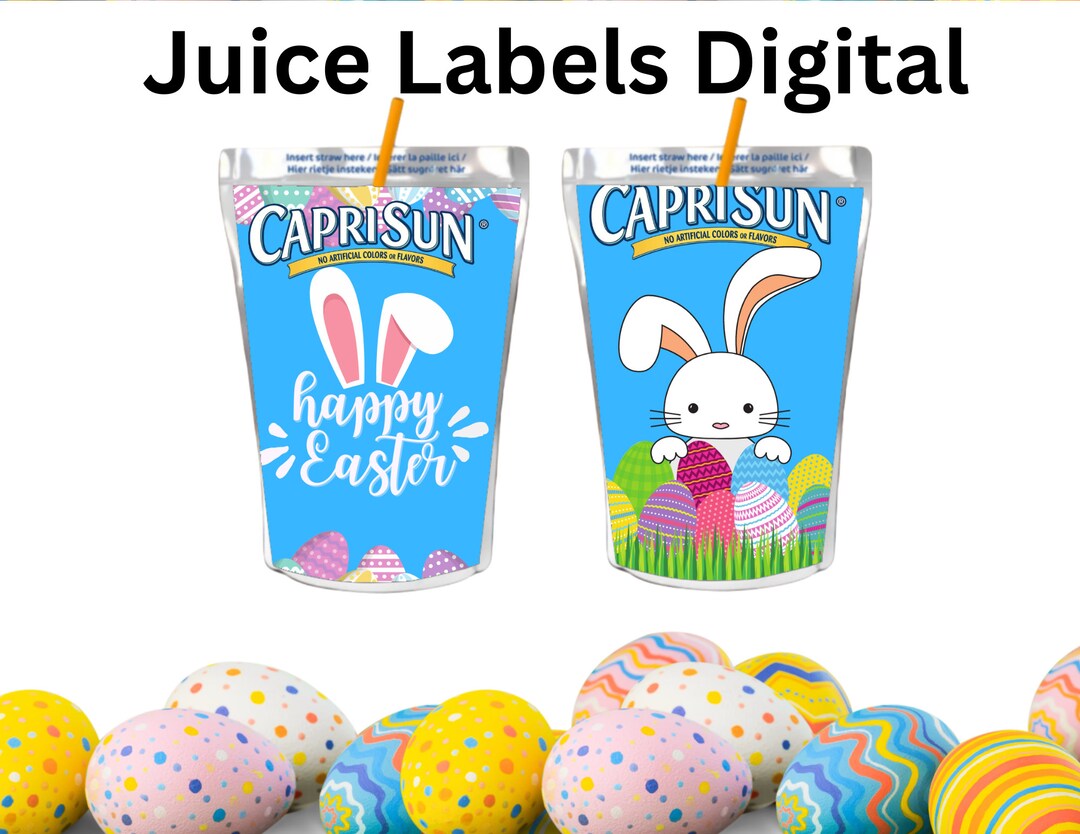 Easter Juice Pouch- Easter Template - Easter Party Favors - Easter ...