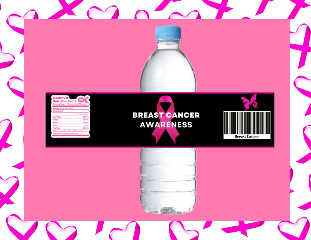Breast Cancer Awareness Water Labels - Breast Cancer Bottler Labels ...