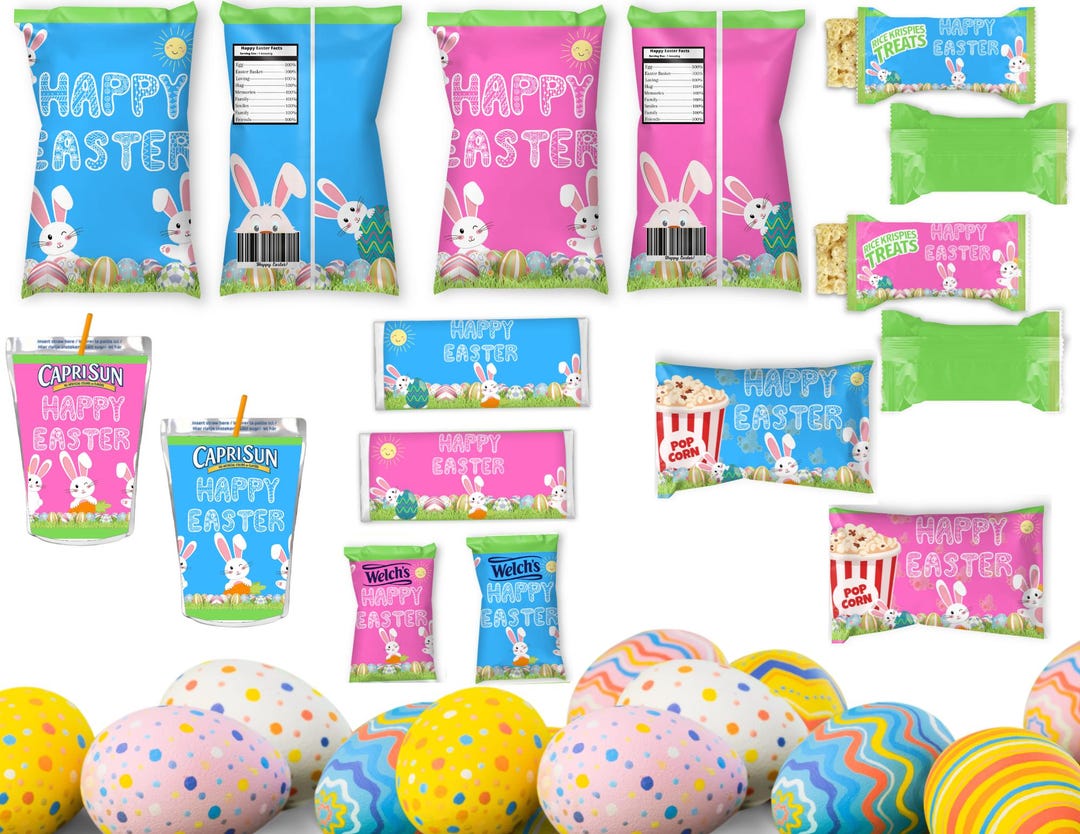 Easter Bundle Treat Labels - Easter Blue and Pink - Easter Favors ...
