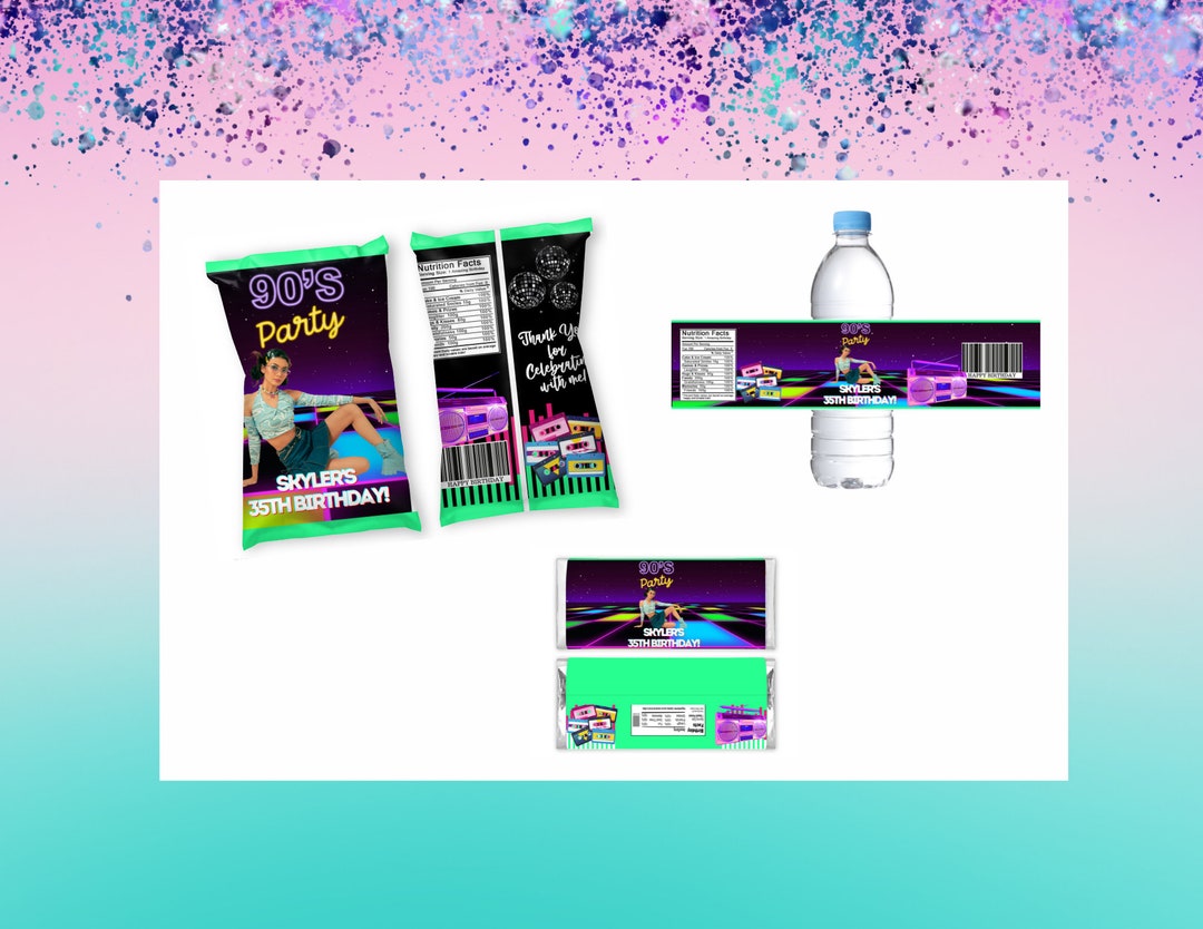 90s Treat Bundle Labels-90s Chip Bag -throwback Retro Wrappers-retro ...