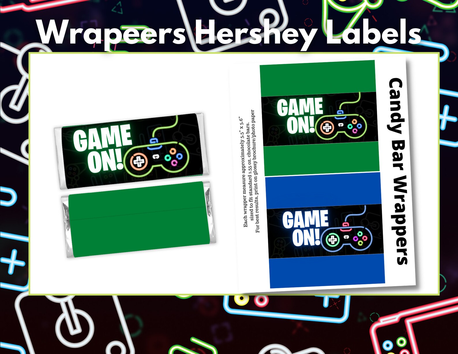 Video Games Candy Bar Gamer Wrappers Gamers Favors - Etsy