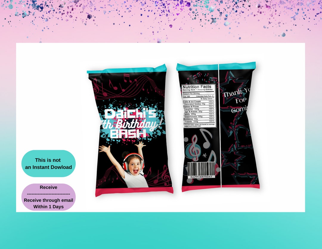 Music Chip Bag Music Chip Bag Bash Birthday Party Birthday Party Favors ...