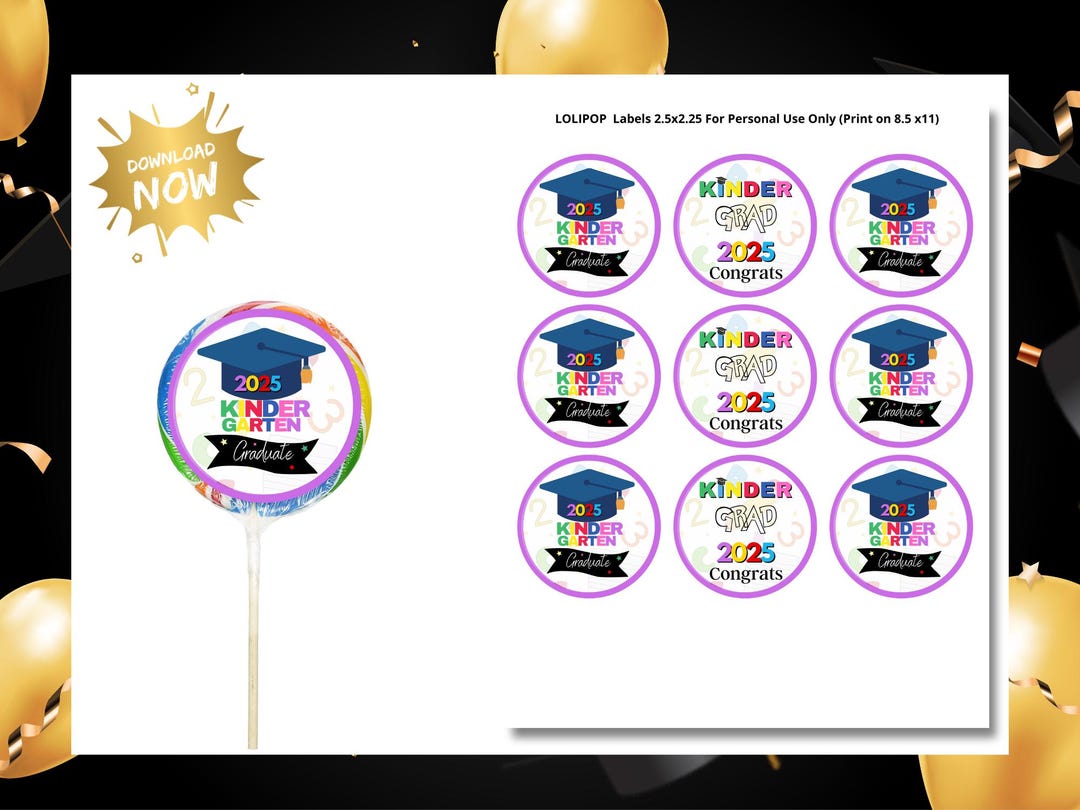 Kinder Loliipop Labels , Printable Templates, Graduation Loliipop ...