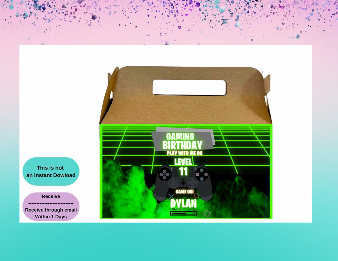 Video Games Gable Box - Gamer Candy Box - Gamers Favors - Gamers Party ...