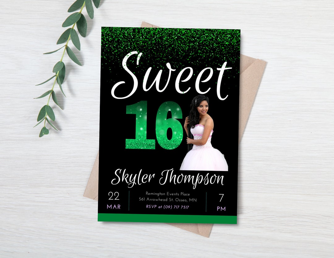 Sweet Sixteen Invitation Sweet Sixteen Invite Sweet 16 - Etsy
