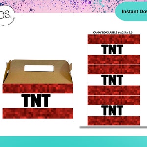 TNT Gable Box- Gamer Box Labels - [INSTANT DOWNLOAD] Video Game ...