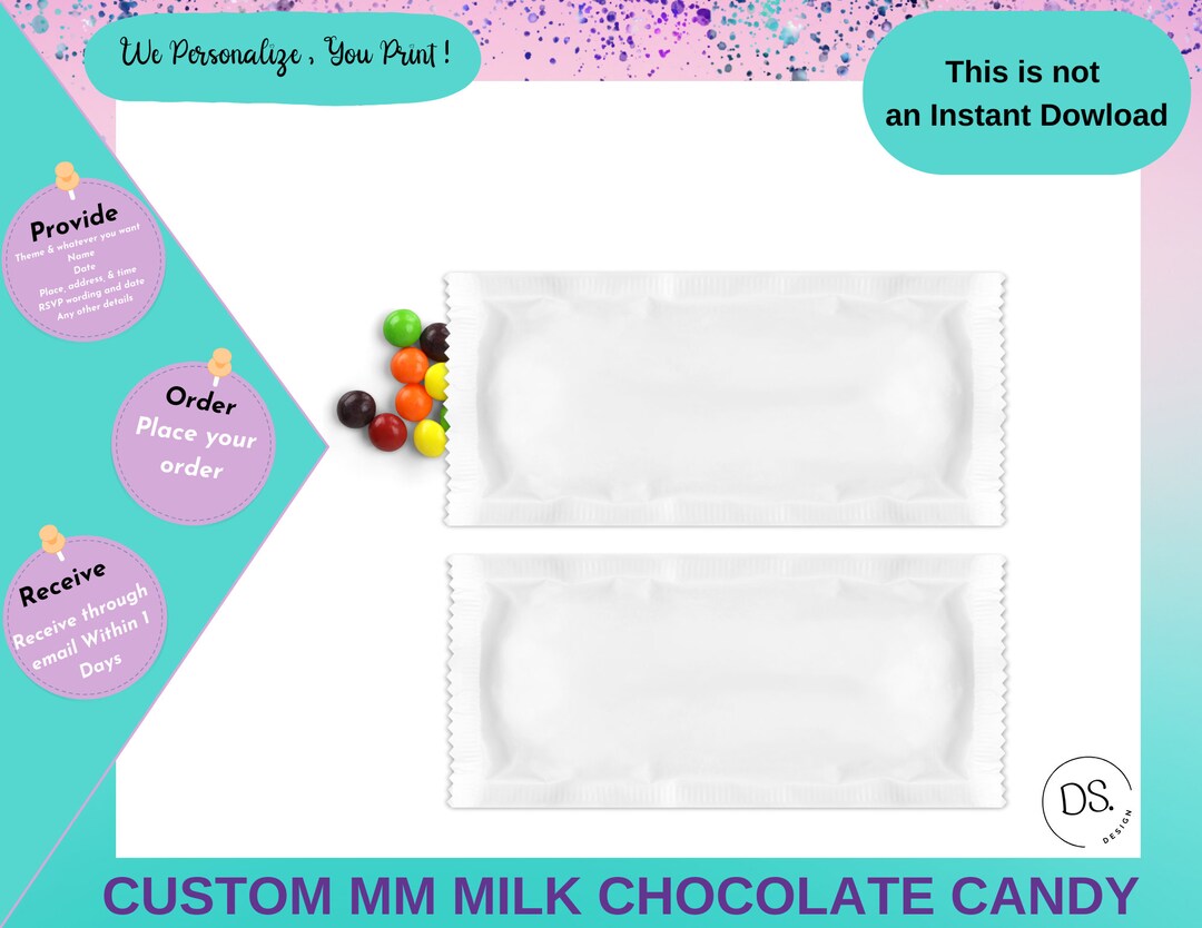 Custom Milk Chocolate Wrappers - Party Favors Custom - Candy Bar Labels ...