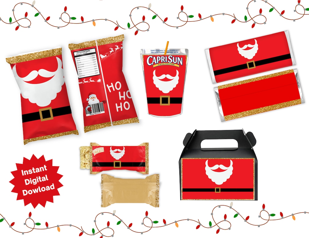 Santa Bundletreat Labels Chip Bag-christmas Chip Bag holiday Party ...