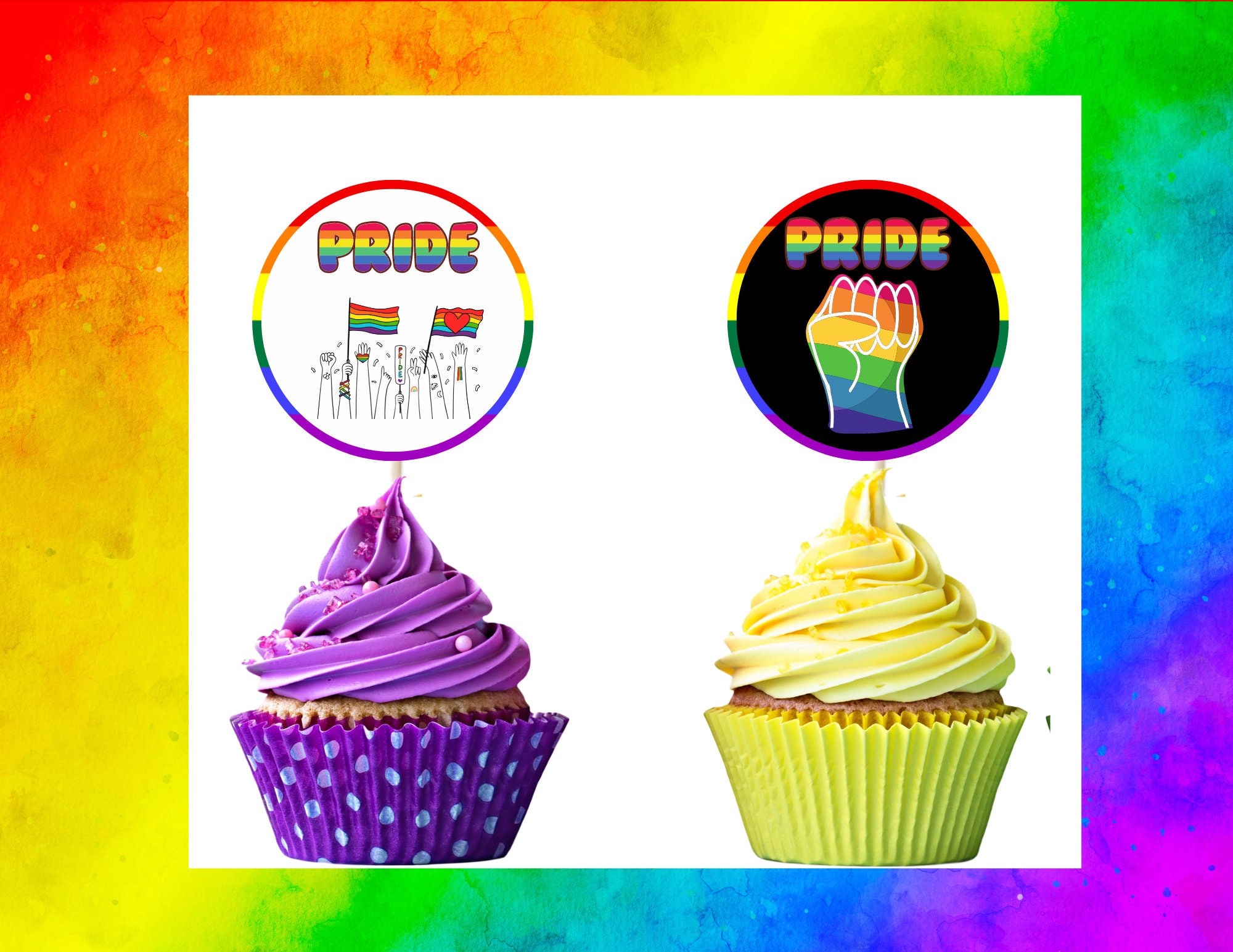 Pride Toppers Printable Templates Pride Toppers Labels - Etsy