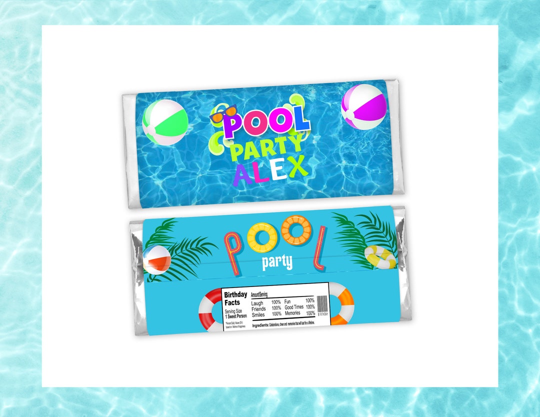 Pool Party Candy Bar - Pool Party Template - Summer Party Favors - Pool ...