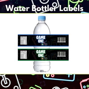 Video Games Water Bottler Labels - Gamer - Gamers Favors - Gamers Party ...