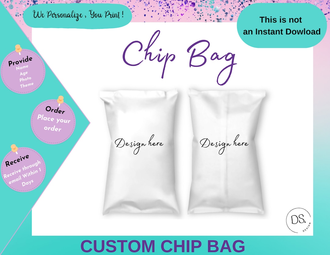 Custom Chip Bag - Party Favors Custom - Custom Any Desing - Printable ...
