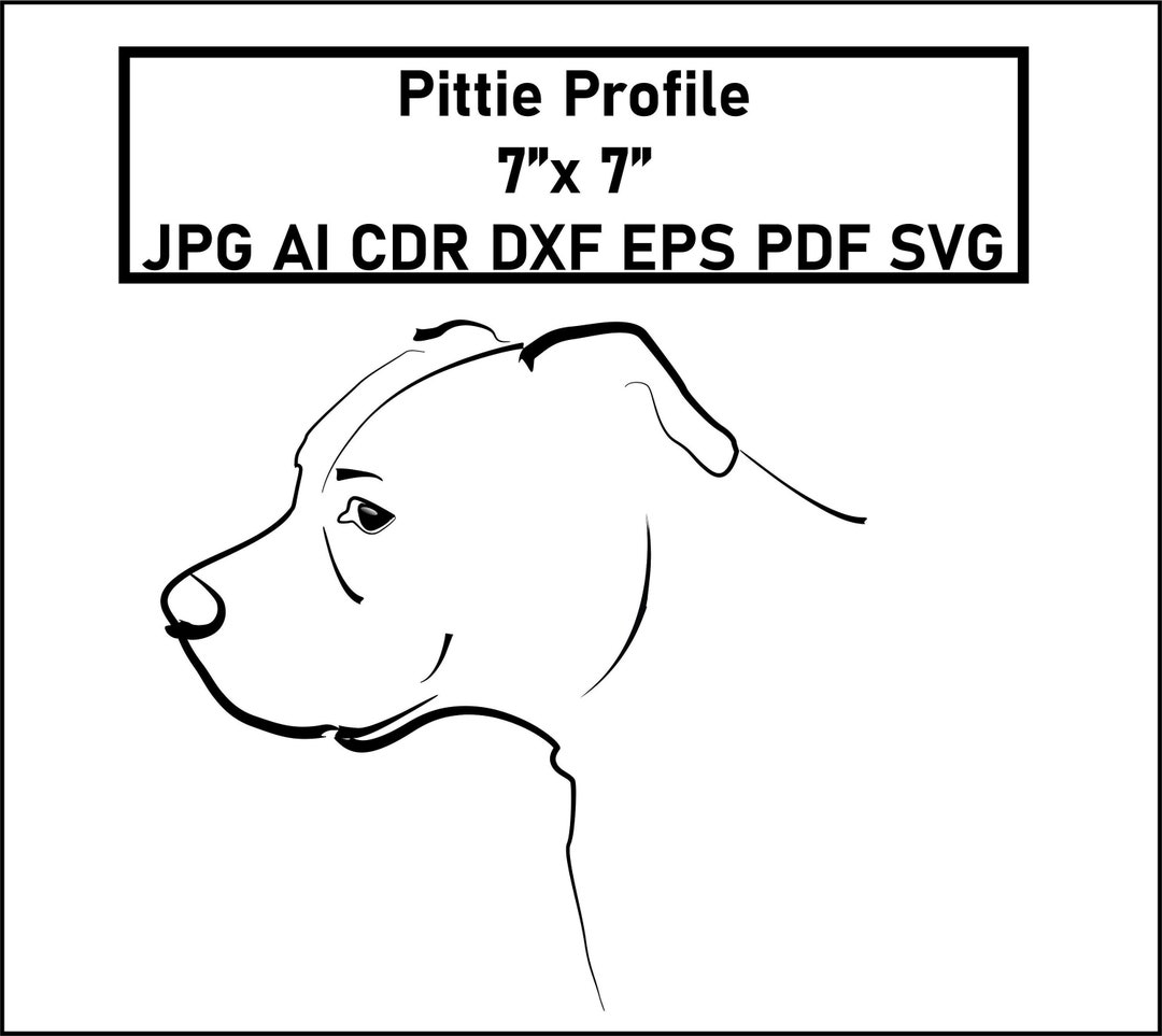 Pitbull Profile Vector, American Staffordshire, Pittie, SVG - Etsy