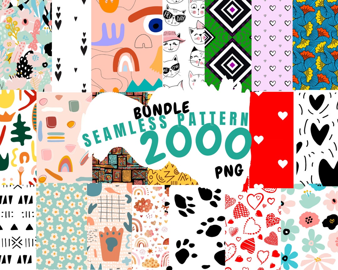 2000 SVG Seamless Pattern Bundle |flower Seamless Pattern |retro ...