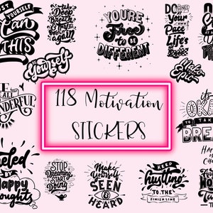 118 Motivation Digital Stickers |png Stickers|motivational Quotes ...