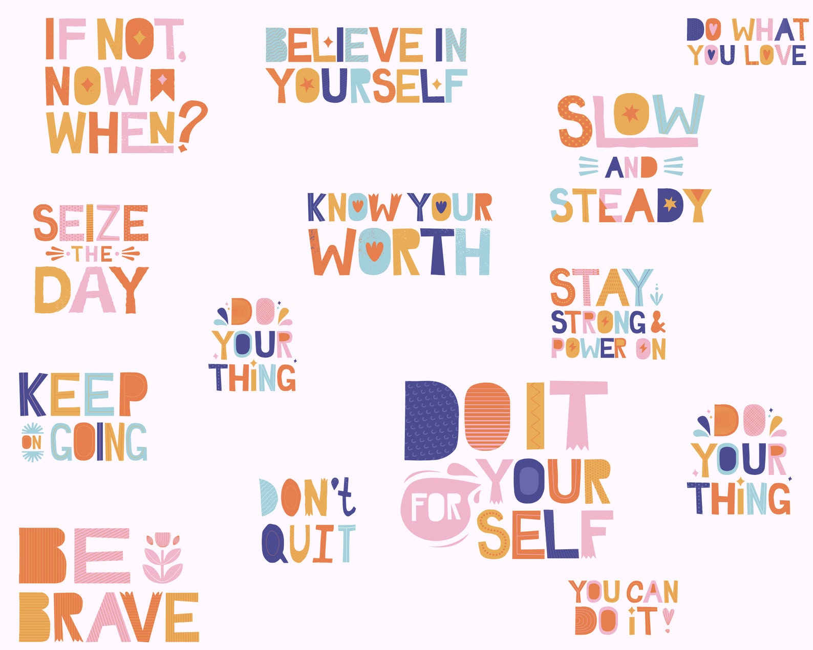 118 Motivation Digital Stickers |png Stickers|motivational Quotes ...