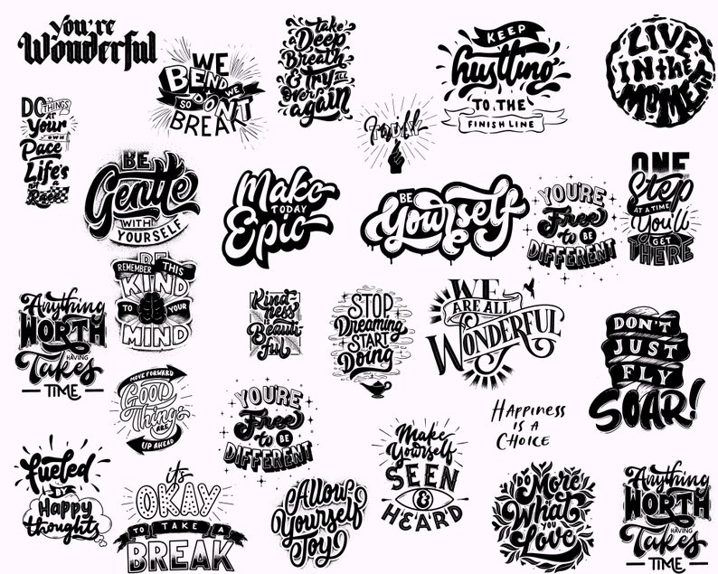 118 Motivation Digital Stickers |png Stickers|motivational Quotes ...