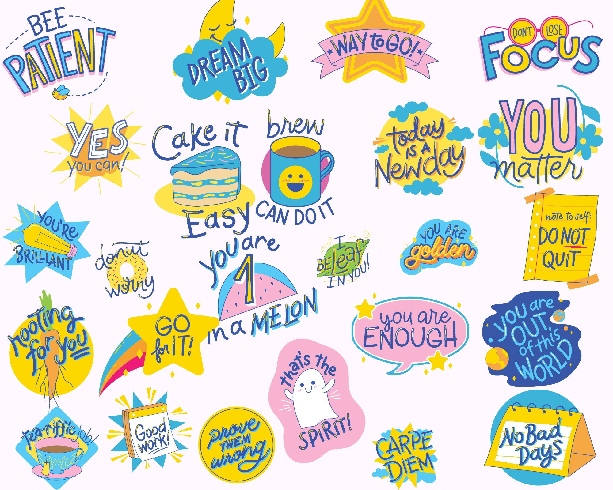 118 Motivation Digital Stickers |png Stickers|motivational Quotes ...