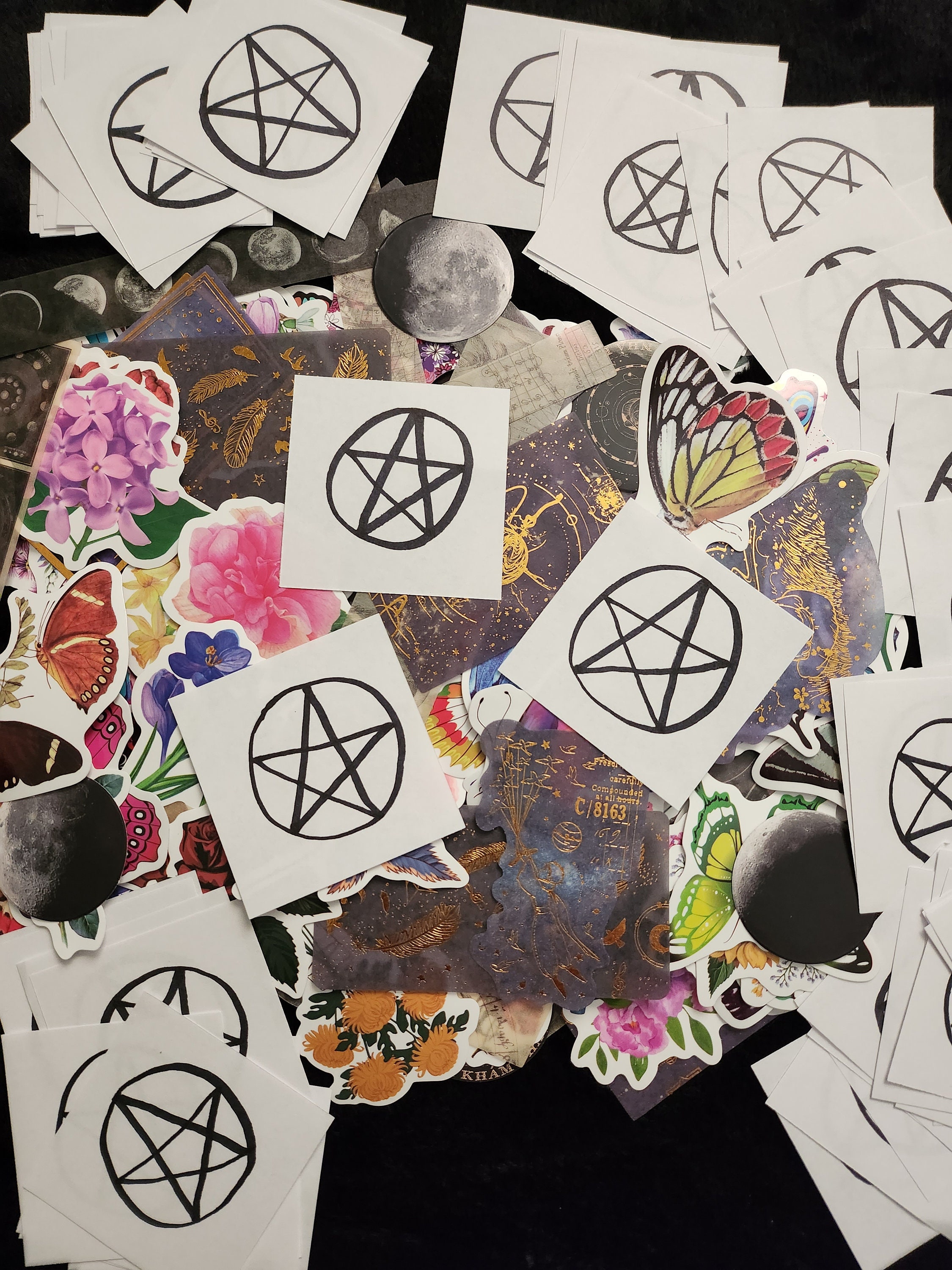 3 Handwritten Pentagrams and Stickers... - Etsy